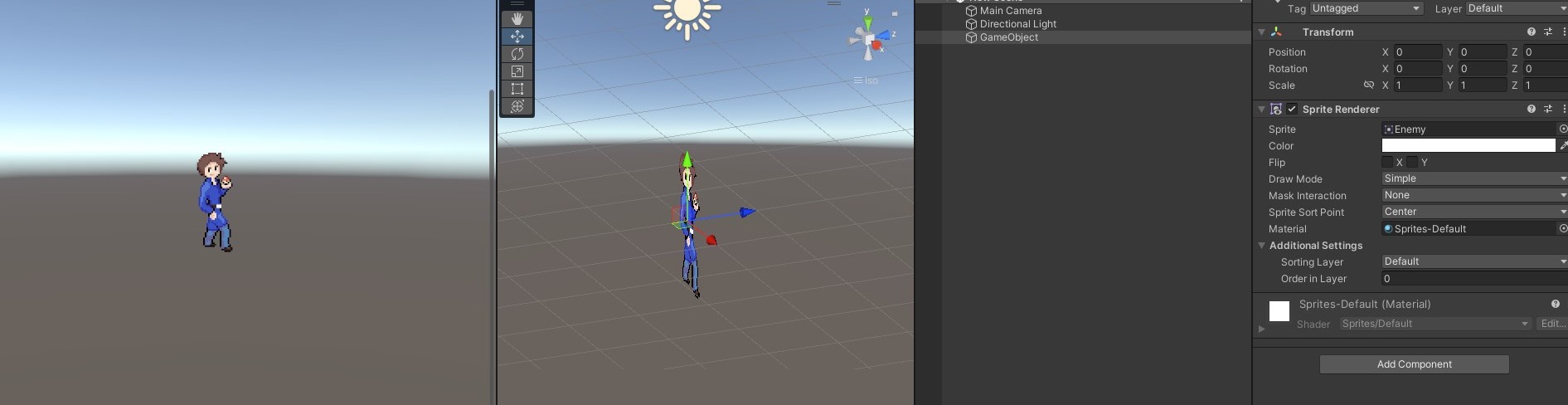 Unity3dプロジェクトで2d素材を正面に向かせる方法│Unity＃学習